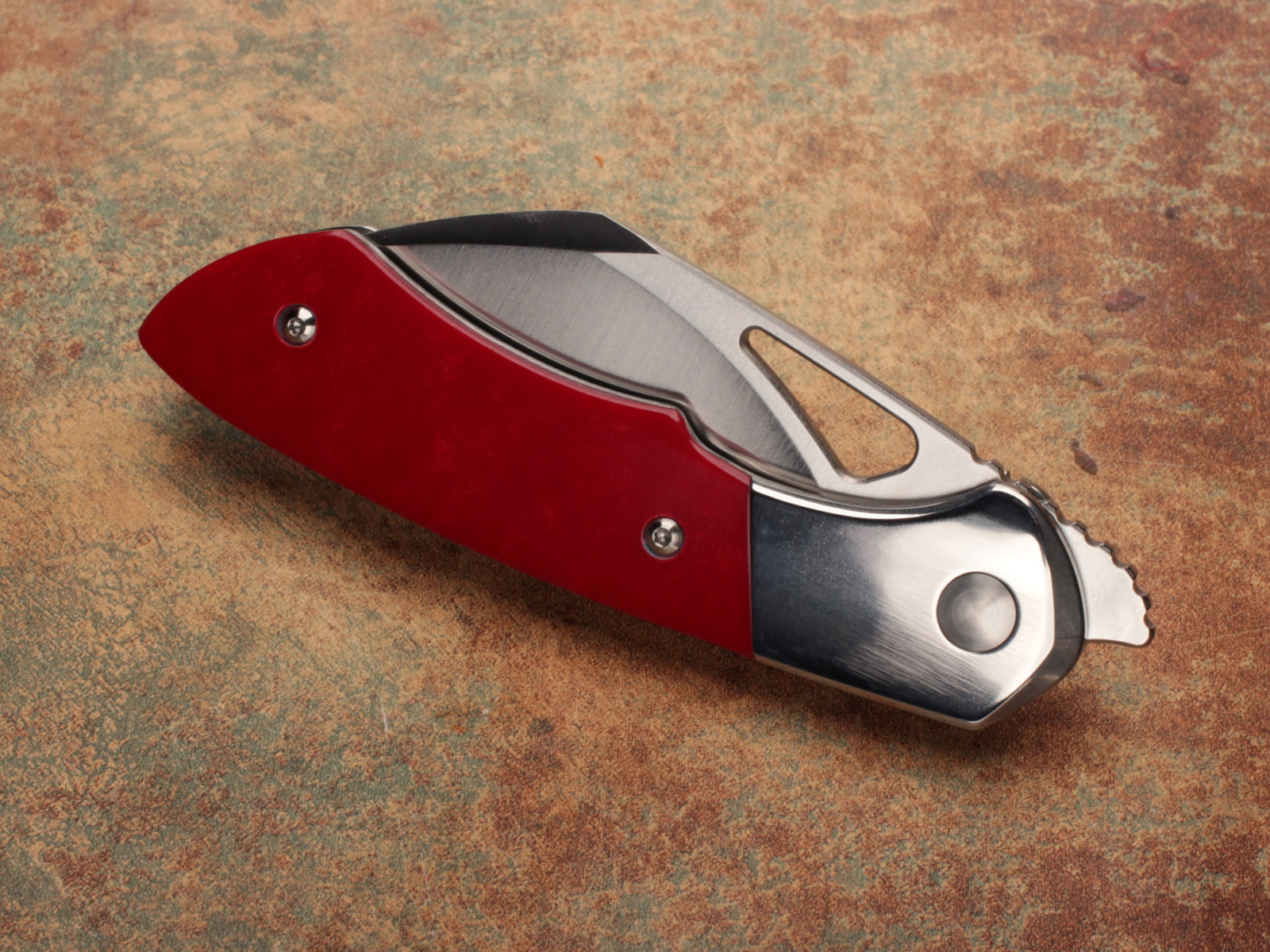 WSBLHB S90V (red paper micarta) – Olamic Custom Knives